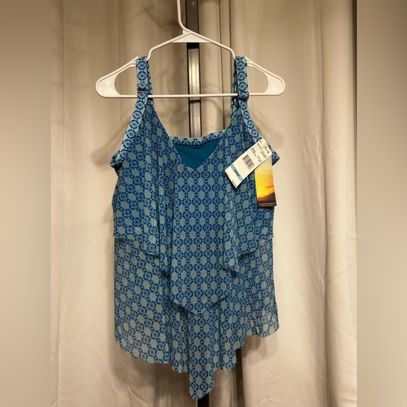 Beach House | Swim | Nwtag Ocean Blue Mix Ruffles Beach House Shelf Bra ...